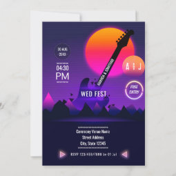 Rock and Roll Wedding Invitation | Zazzle