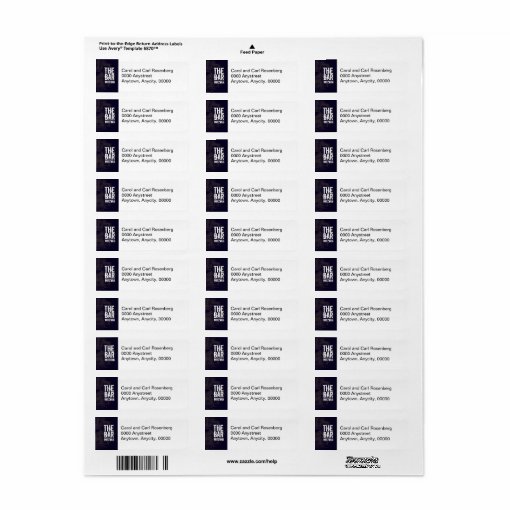 Rock Band Bar Mitzvah Return Address Label | Zazzle