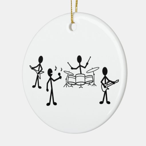 Rock Band Stick Figure Ceramic Ornament | Zazzle