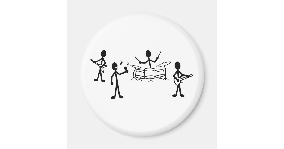 Rock Band Stick Figure Magnet | Zazzle
