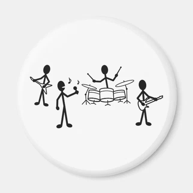 Rock Band Stick Figure Magnet | Zazzle