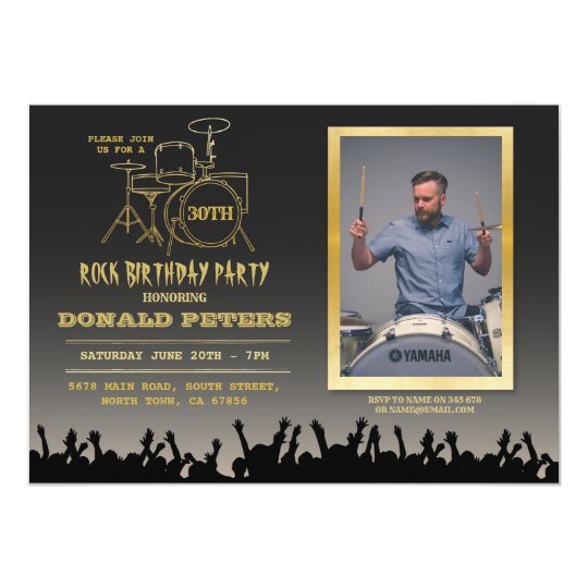 Rock Birthday Party Festival Crowd Music Photo Invitation | Zazzle.com