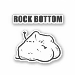 Rock Bottom Funny Geology Pun Die-Cut Sticker | Zazzle