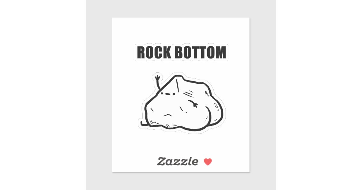 Rock Bottom Funny Geology Pun Die-Cut Sticker | Zazzle