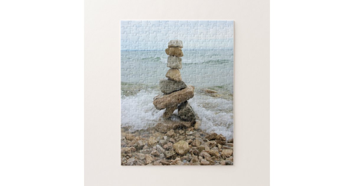 Rock Cairn (Pillar) Mackinac Island, Michigan Jigsaw Puzzle | Zazzle