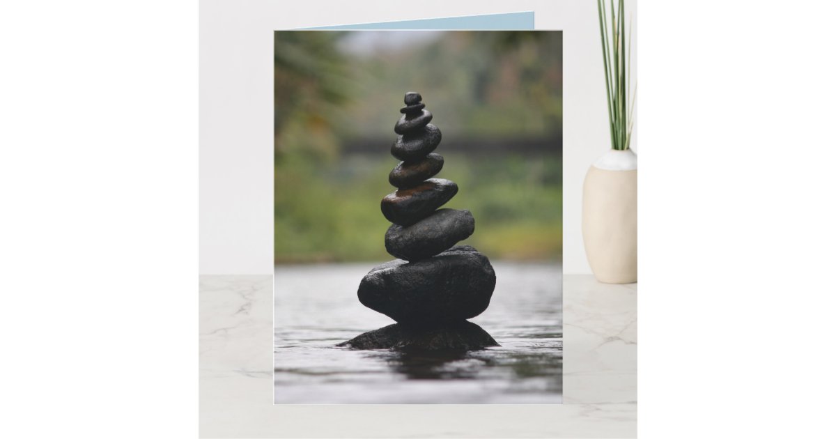 ROCK CALM STACKED STONES BIRTHDAY Greeting Card | Zazzle