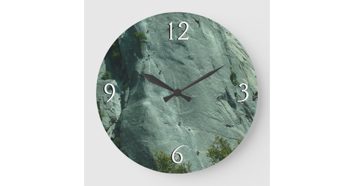 Rock Climbers on El Capitan Large Clock | Zazzle