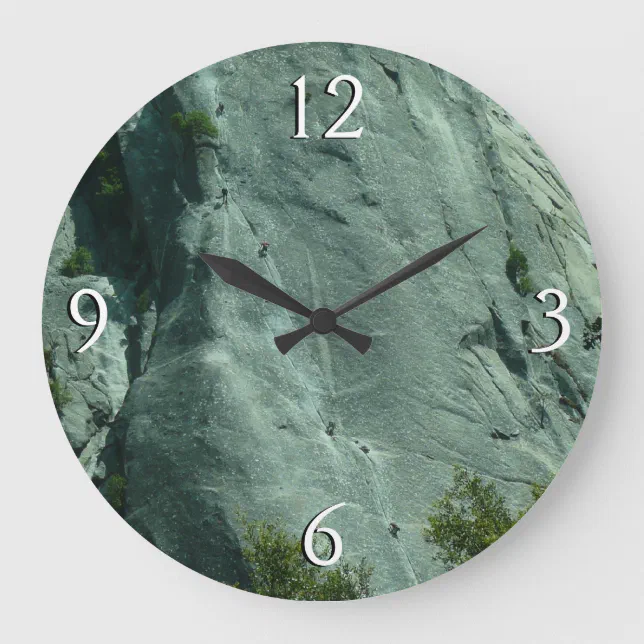 Rock Climbers on El Capitan Large Clock | Zazzle