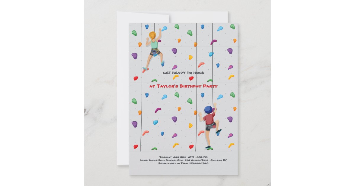 Rock Climbing Party 2 Invitation | Zazzle
