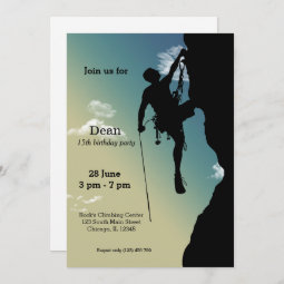 Rock Climbing Party Invitation | Zazzle