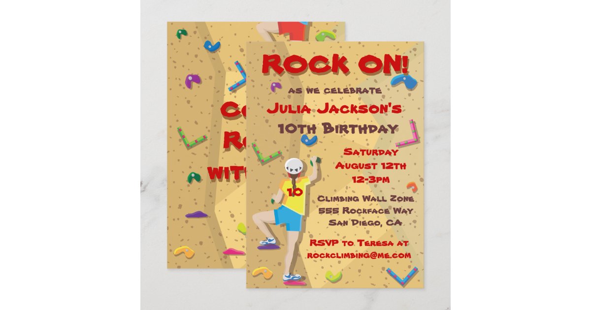 Rock Climbing Party Invitations | Zazzle