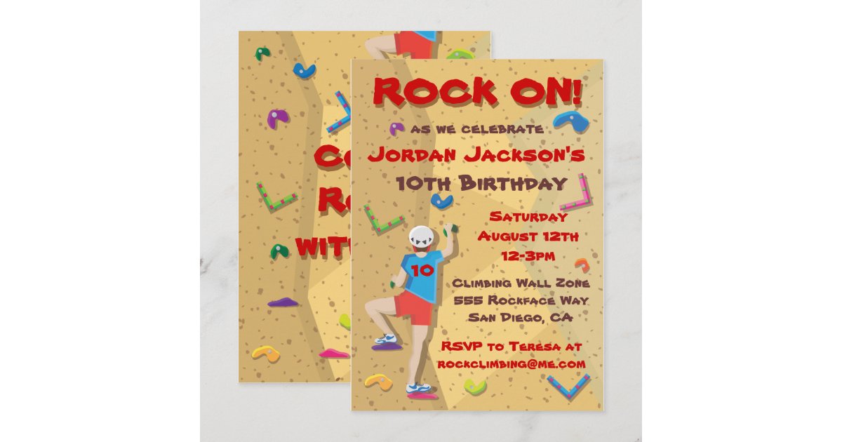 Rock Climbing Party Invitations | Zazzle