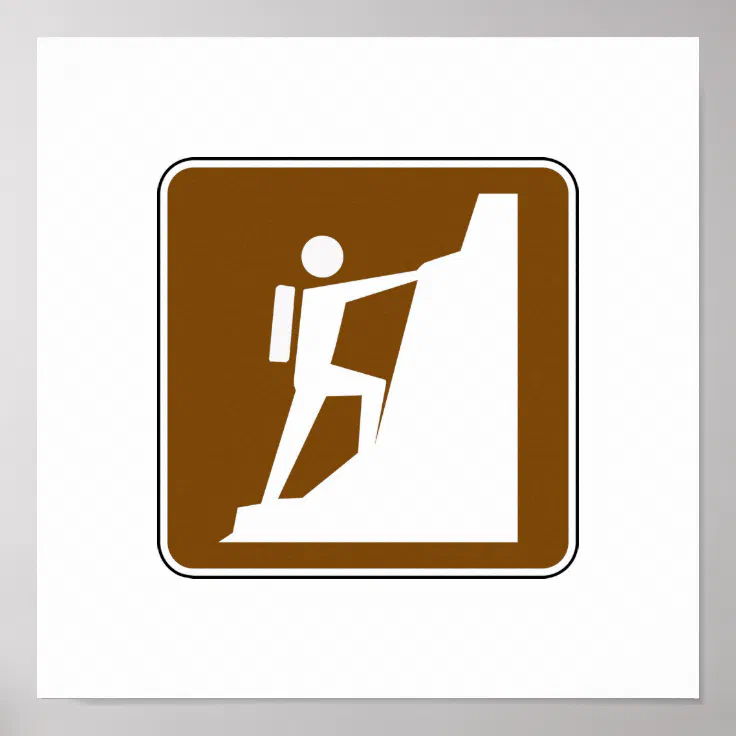 Rock Climbing Road Sign Poster | Zazzle