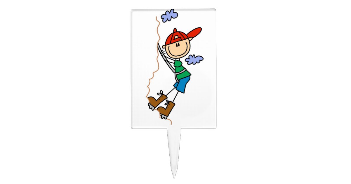 Rock Climbing Stick Figure Cake Topper | Zazzle
