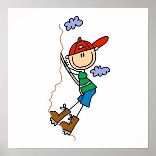Rock Climbing Stick Figure Poster | Zazzle.com
