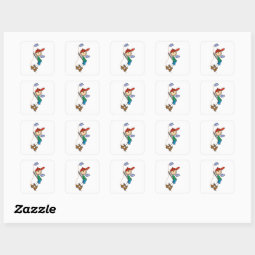 Rock Climbing Stick Figure Square Sticker | Zazzle