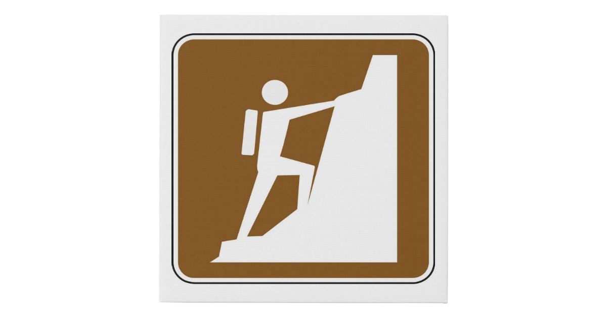 Rock Climbing Symbol Sign Faux Canvas Print | Zazzle