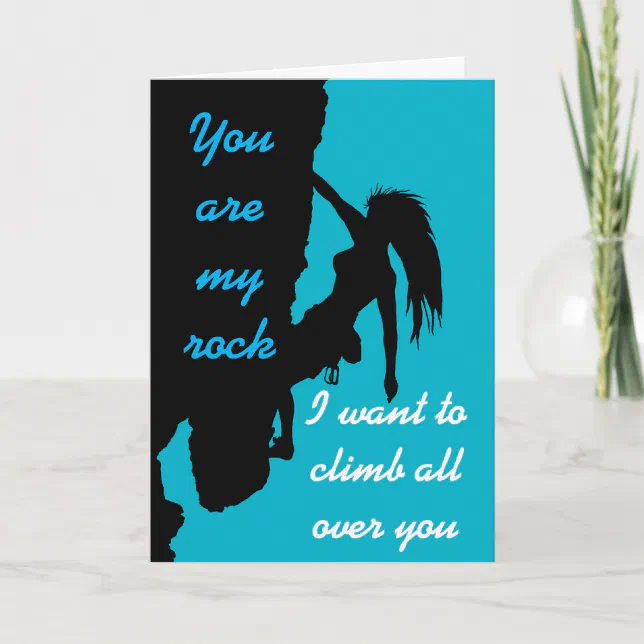 Rock Climbing Valentine greeting card | Zazzle
