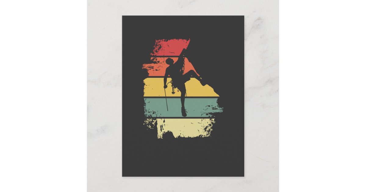 Rock Climbing Vintage Postcard | Zazzle