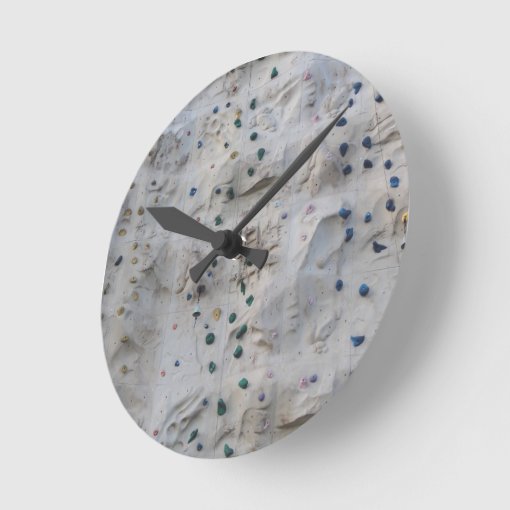 Rock Climbing Wall Round Clock | Zazzle