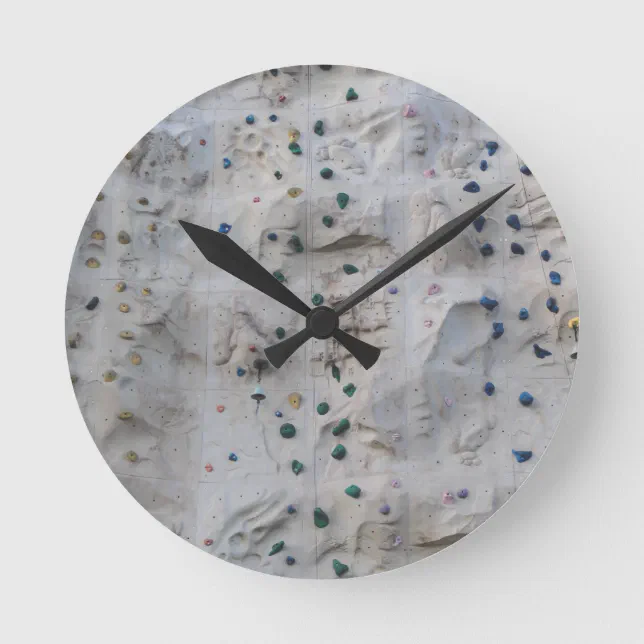 Rock Climbing Wall Round Clock | Zazzle