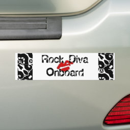 "Rock Diva Onboard" Bumper Sticker | Zazzle