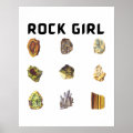 Rock Girl Funny Vintage Rock & Crystal Poster | Zazzle