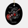 Rock Guitar - Red Ceramic Ornament | Zazzle