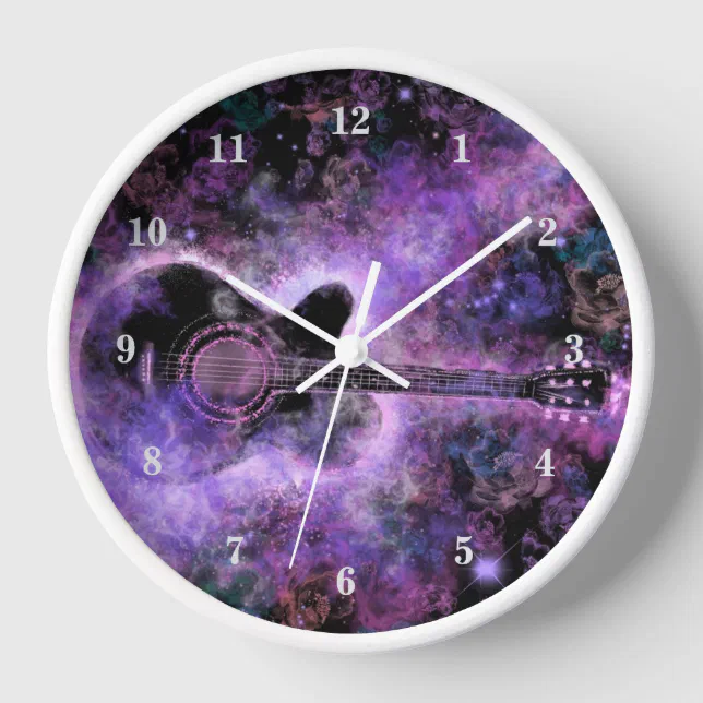 Rock Guitar Wall Clock Rock N Roll Music | Zazzle