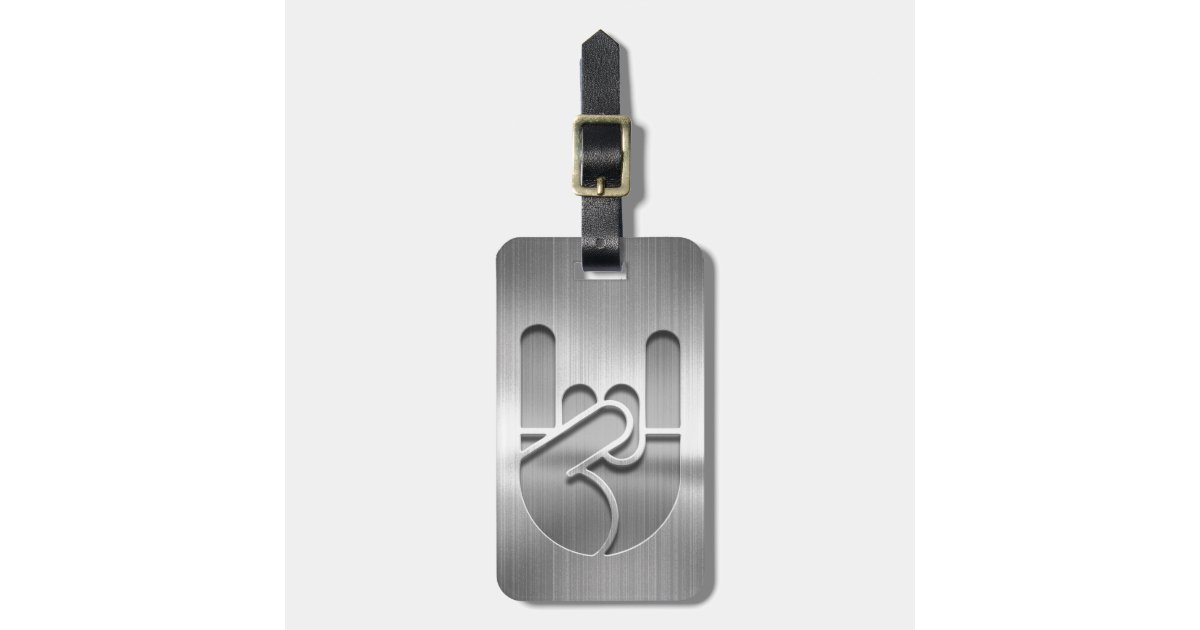 Rock Hand Steel Luggage Tag | Zazzle