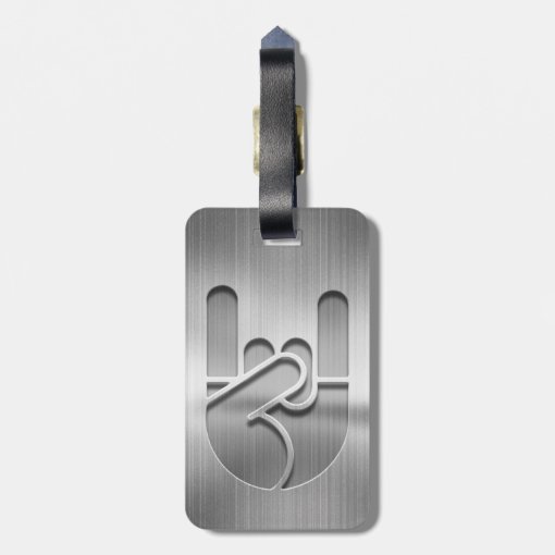 Rock Hand Steel Luggage Tag | Zazzle