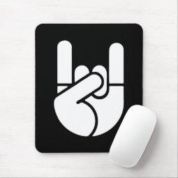 Rock Hand Stencil Mouse Pad | Zazzle