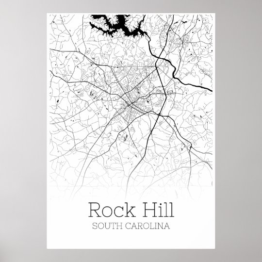 Rock Hill Map - South Carolina - City Map Poster | Zazzle.com