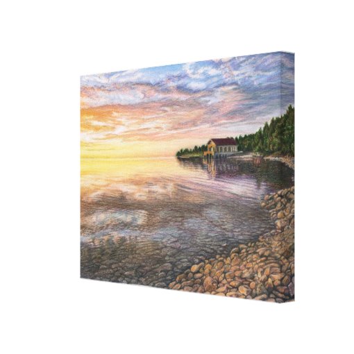Rock Island, Door County boathouse canvas print | Zazzle