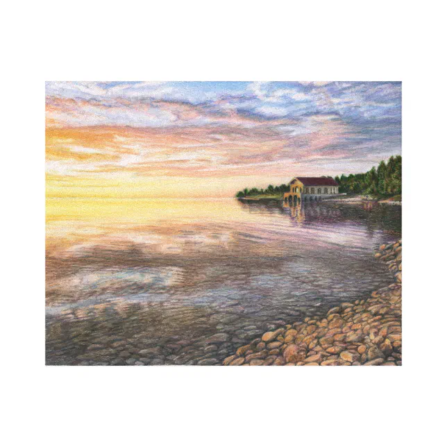 Rock Island, Door County boathouse canvas print | Zazzle