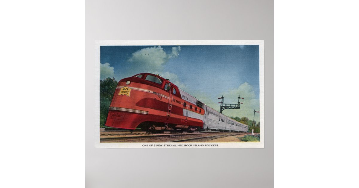 Rock Island RocketStreamlined Train Poster | Zazzle