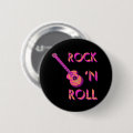 Rock 'n Roll Acoustic Guitar Button | Zazzle