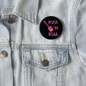 Rock 'n Roll Acoustic Guitar Button | Zazzle