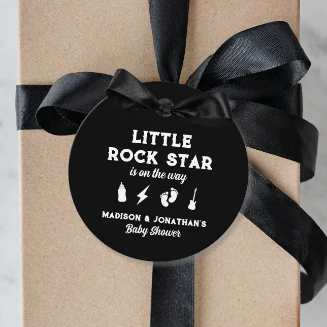 Rock N Roll Baby Shower Edgy Little Rock Star Favor Tags | Zazzle