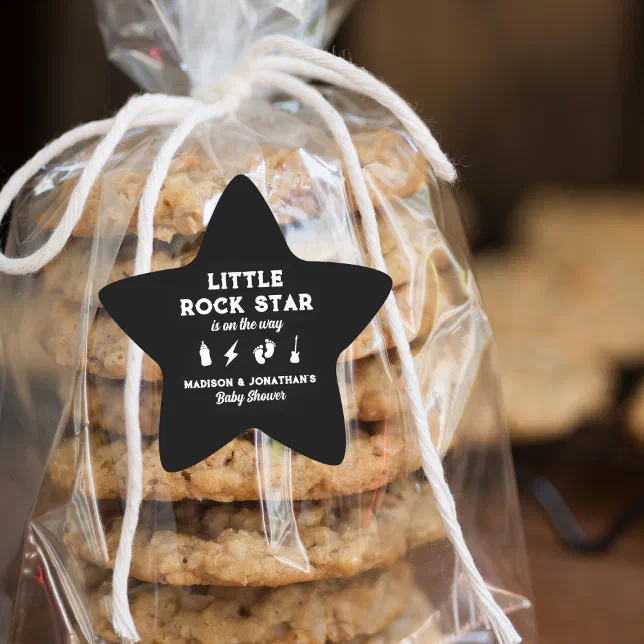 Rock N Roll Baby Shower Edgy Little Rock Star Star Sticker | Zazzle