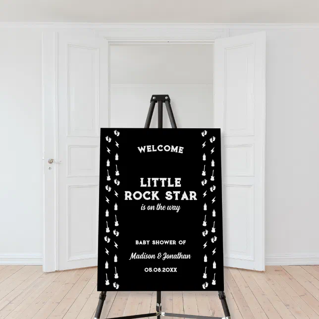 Rock N Roll Baby Shower Little Rock Star Welcome Foam Board | Zazzle