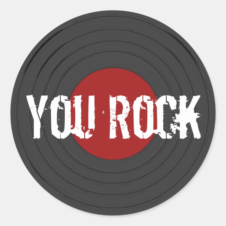 Rock N Roll Classic Round Sticker | Zazzle