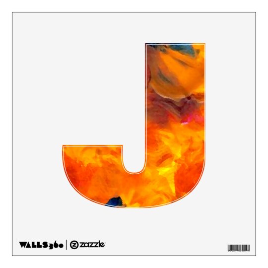 Rock n Roll Flame Letters Letter Decal J | Zazzle.com