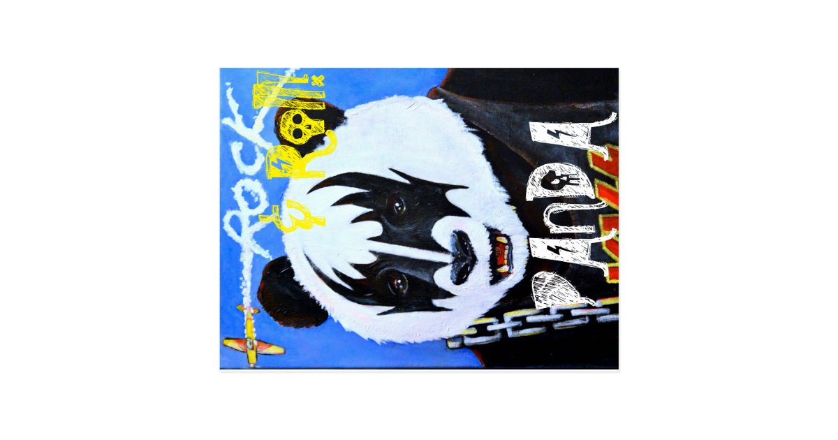 Rock n Roll Panda Postcard | Zazzle.com