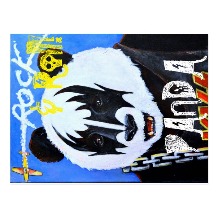 Rock n Roll Panda Postcard | Zazzle.com