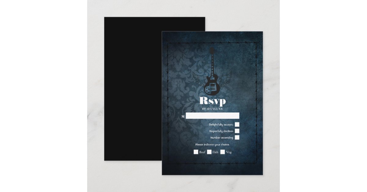 Rock n' Roll Retro Vintage Wedding RSVP Card | Zazzle
