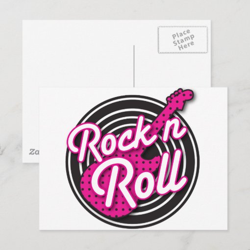 Rock N Roll rockabilly record design Postcard | Zazzle