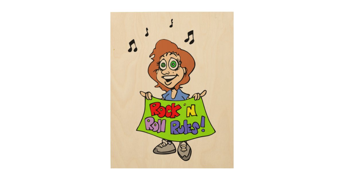 ROCK 'N ROLL RULES WOOD WALL ART | Zazzle