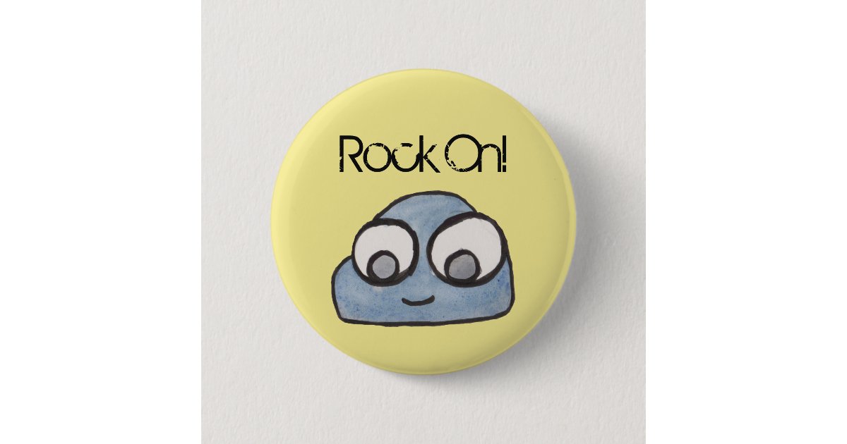 Rock On! Baby Rock Illustration Pinback Button | Zazzle