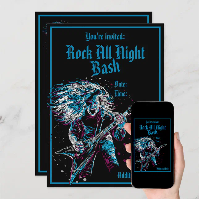 Rock On Heavy Metal Invitation | Zazzle